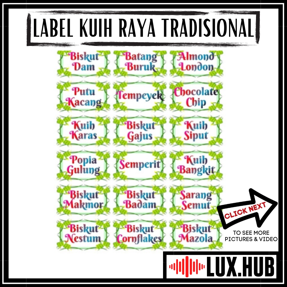Label Kuih Raya Traditional Moden Sticker label | Shopee Malaysia