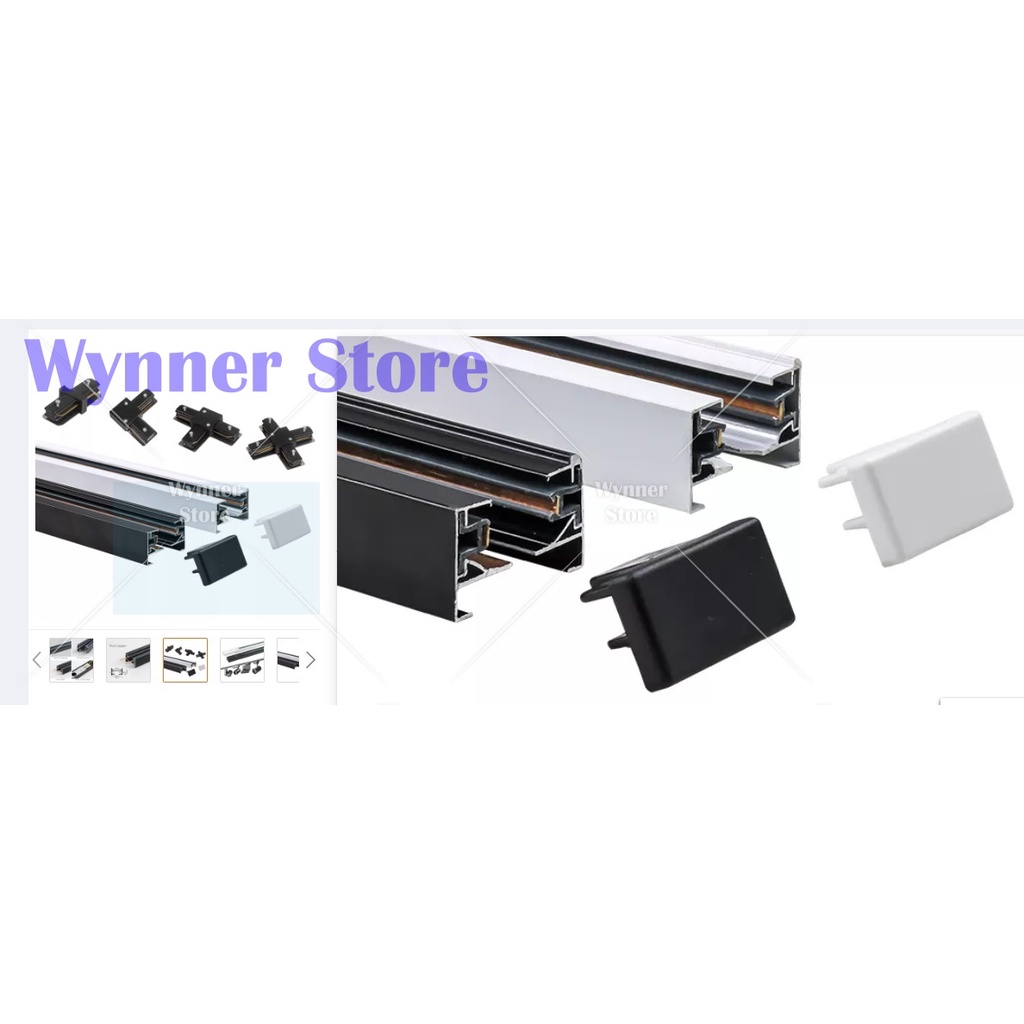 Wynner Store Track Railing Track Bar 1Meter/2Meter/3Meter Black White ...