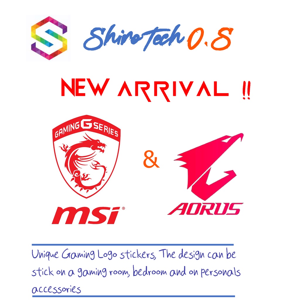 MSI & Aorus Gaming Logo stickers [100% Original] | Shopee Malaysia