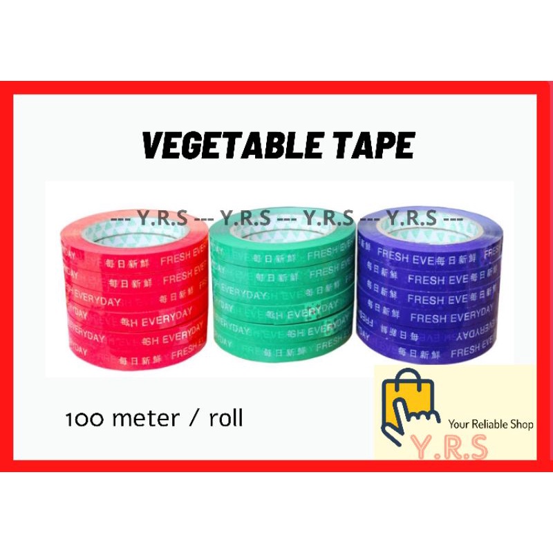 Vegetable Tape/Tape Sayur/Fresh Vegetable Tape/100mx12mm/Tape Pack ...