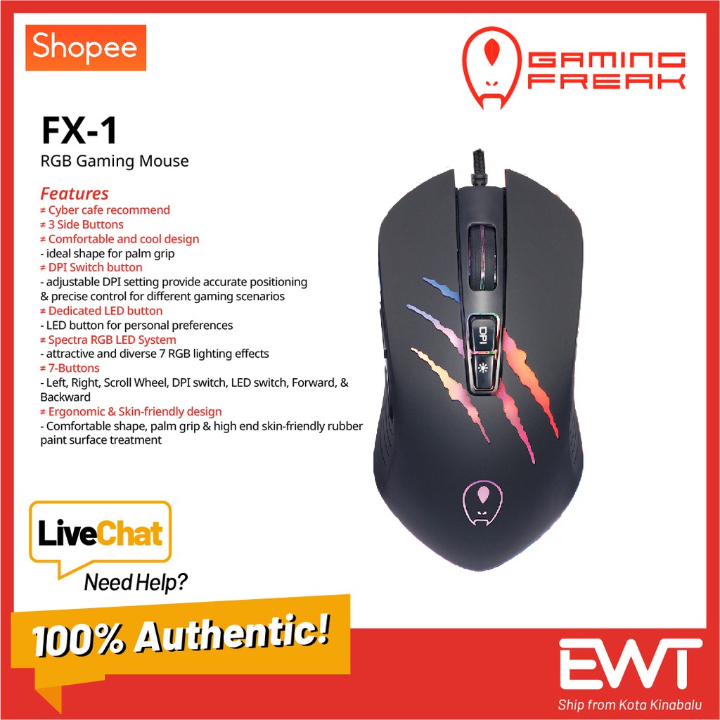 Gaming Freak RGB Gaming Mouse FX-1 | FX-2 | FX-3 | FX-4 100% ORIGINAL ...