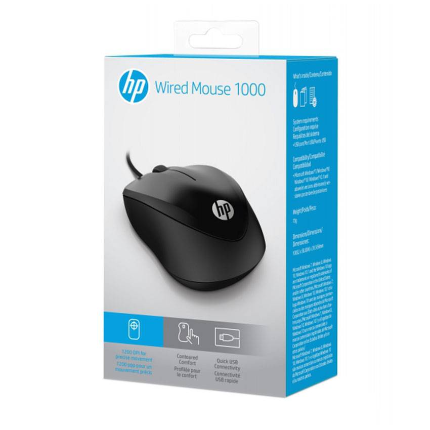 HP 1000 USB Wired Mouse - Plug N Play (4QM14AA#UUF) | Shopee Malaysia