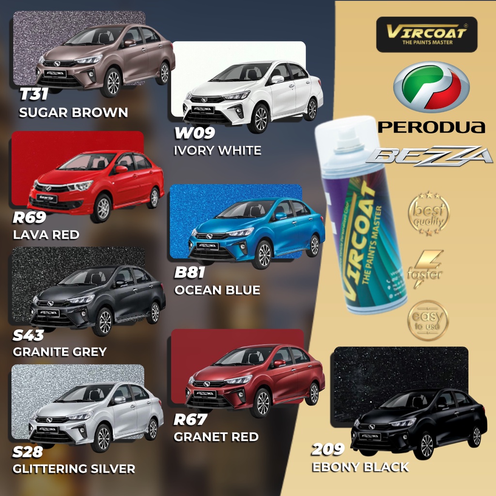 [Perodua Bezza] Touch Up Paint VIRCOAT Aerosol Spray Ideal Original ...