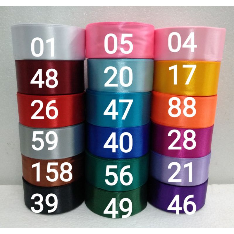 [4CM Ribbon ] 25yd /ROLL 4cm SATIN RIBBON / REBEN / RIBBON HADIAH ...