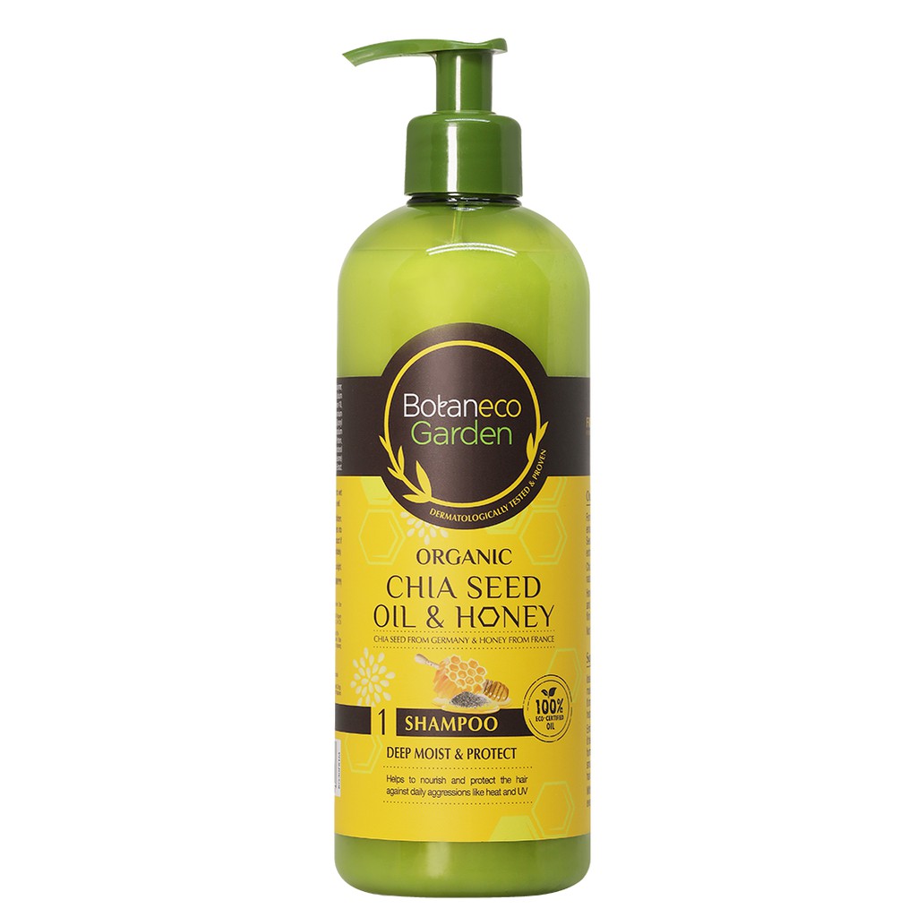 Botanic garden Organic Chia Seed Oil & Honey Shampoo 500ml | Shopee ...