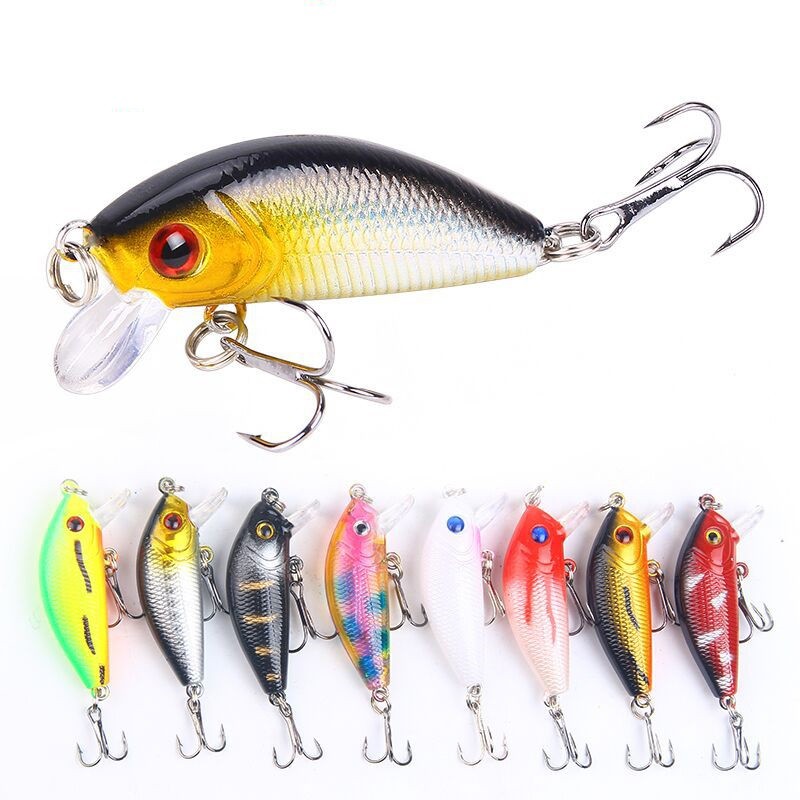 1Pcs Mini Minnow Fishing Lure Floating 5cm 4.2g Crankbait Lure 3D Eyes ...
