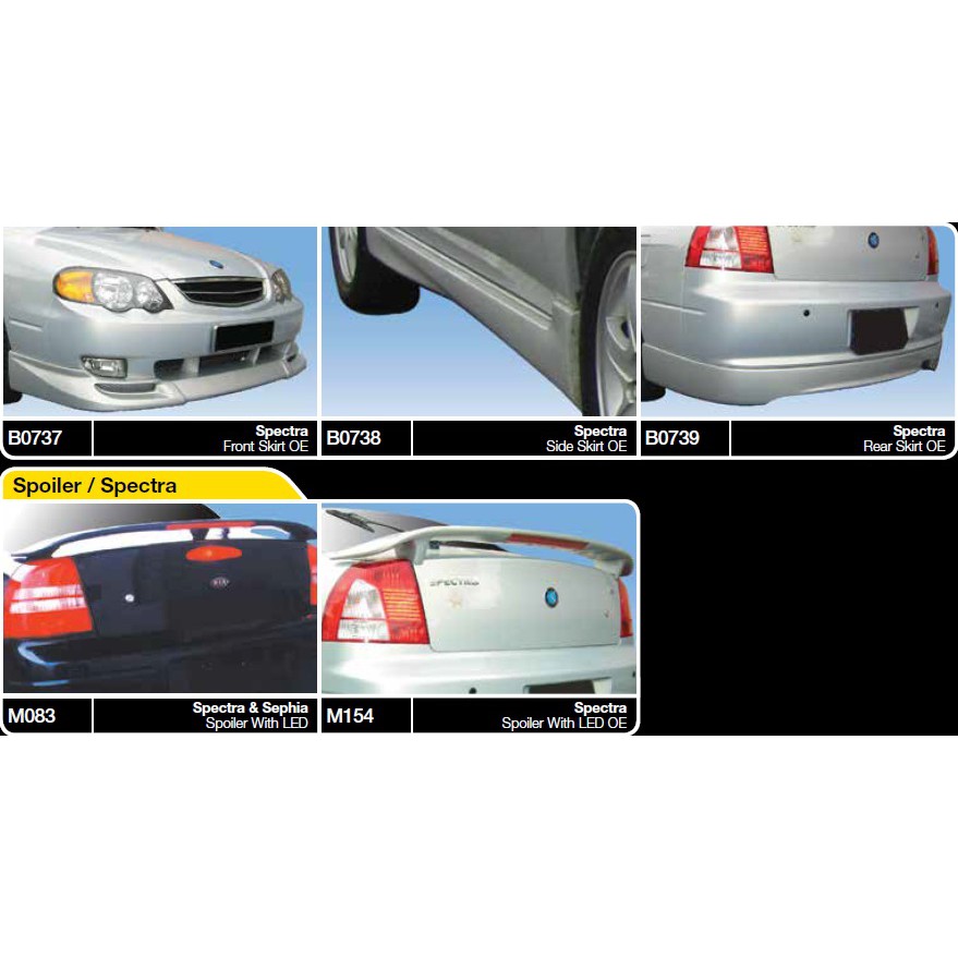 Kia spectra OEM bodykit body kit front side rear skirt lip ducktail ...