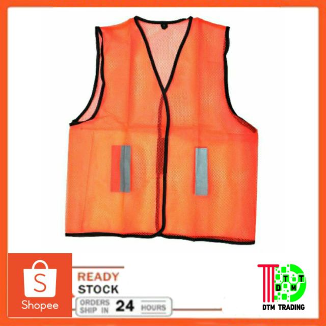 NET / MESH SAFETY VEST WITH REFLECTOR JAKET KESELAMATAN | Shopee Malaysia