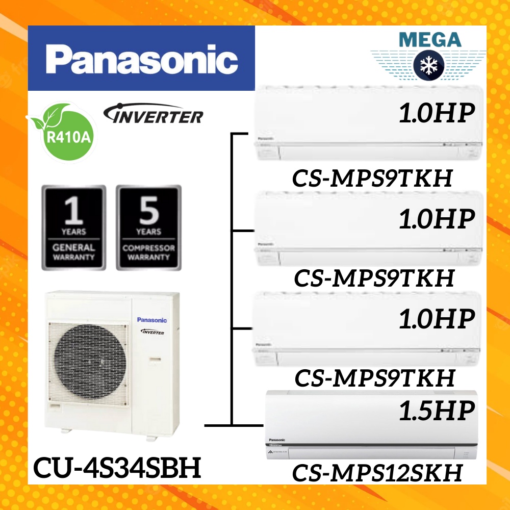 PANASONIC MULTI-SPLIT AIR COND R410a INVERTER [ OUTDOOR 3.5HP ...