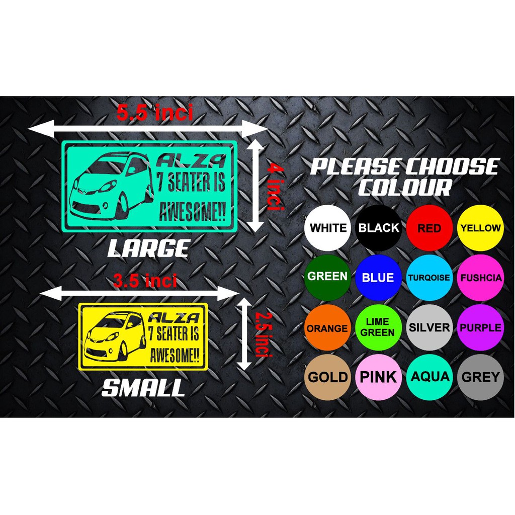 sticker ALZA 7 SEATER | Shopee Malaysia