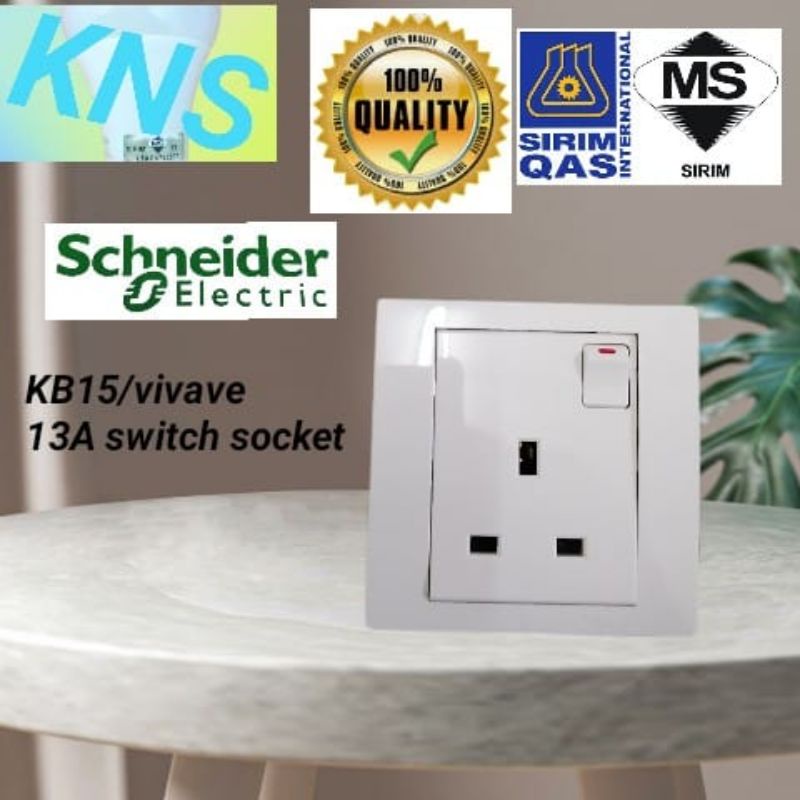 SCHNEIDER VIVACE KB15 13A SWITCH SOCKET | Shopee Malaysia