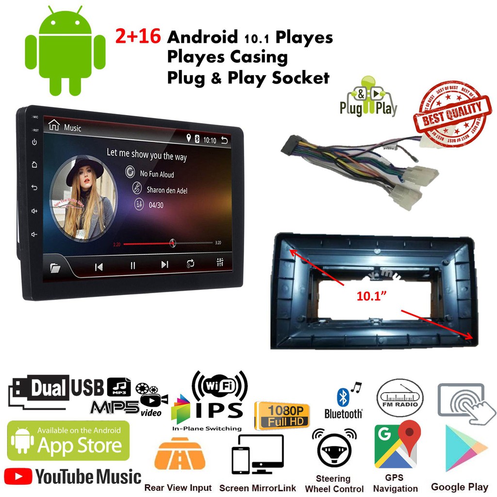Proton waja android player 10 inch PLUG N PLAY with OEM casing | Shopee ...