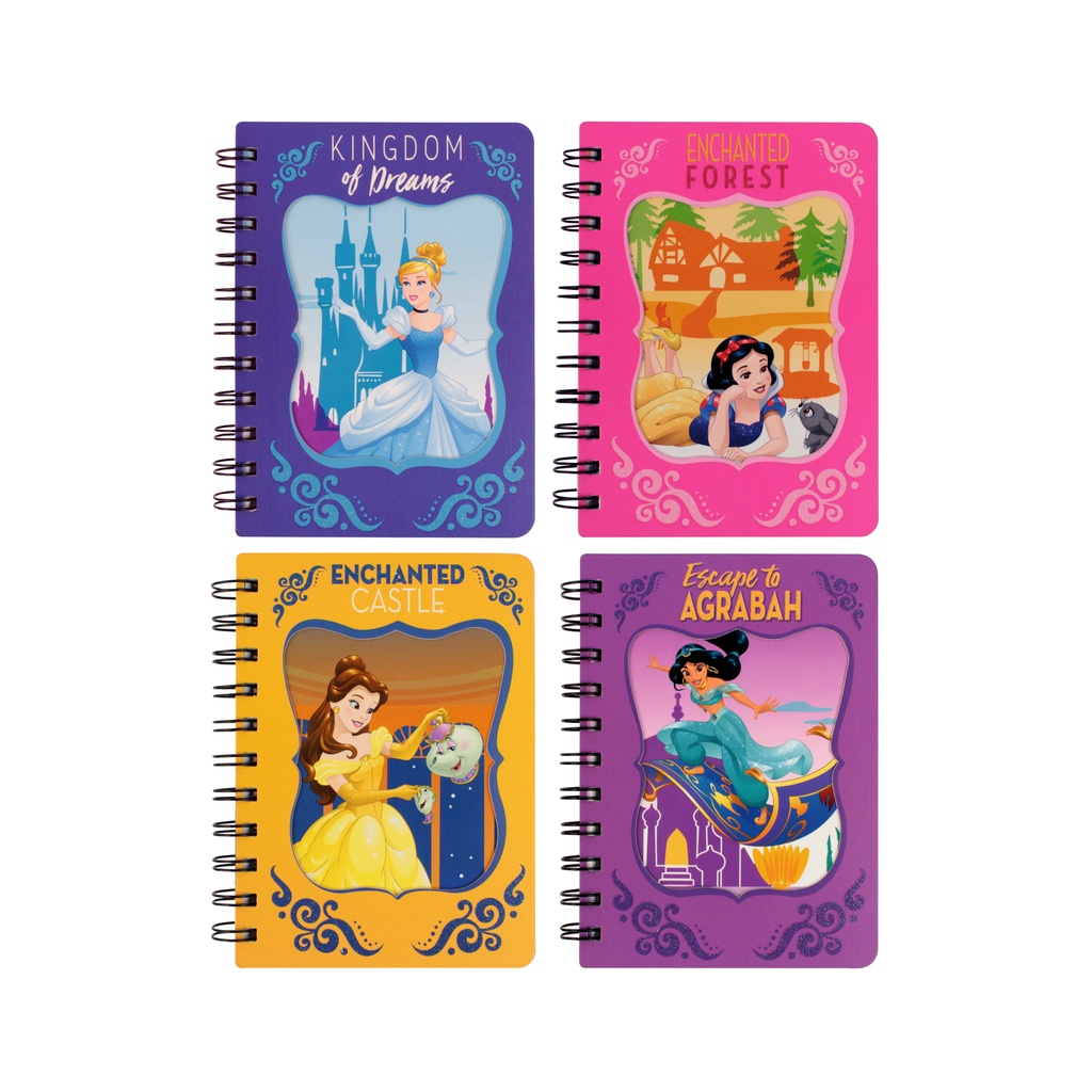 Disney Princess A6 80 Sheets Wire-O Spot Glitters Window Note Book ...