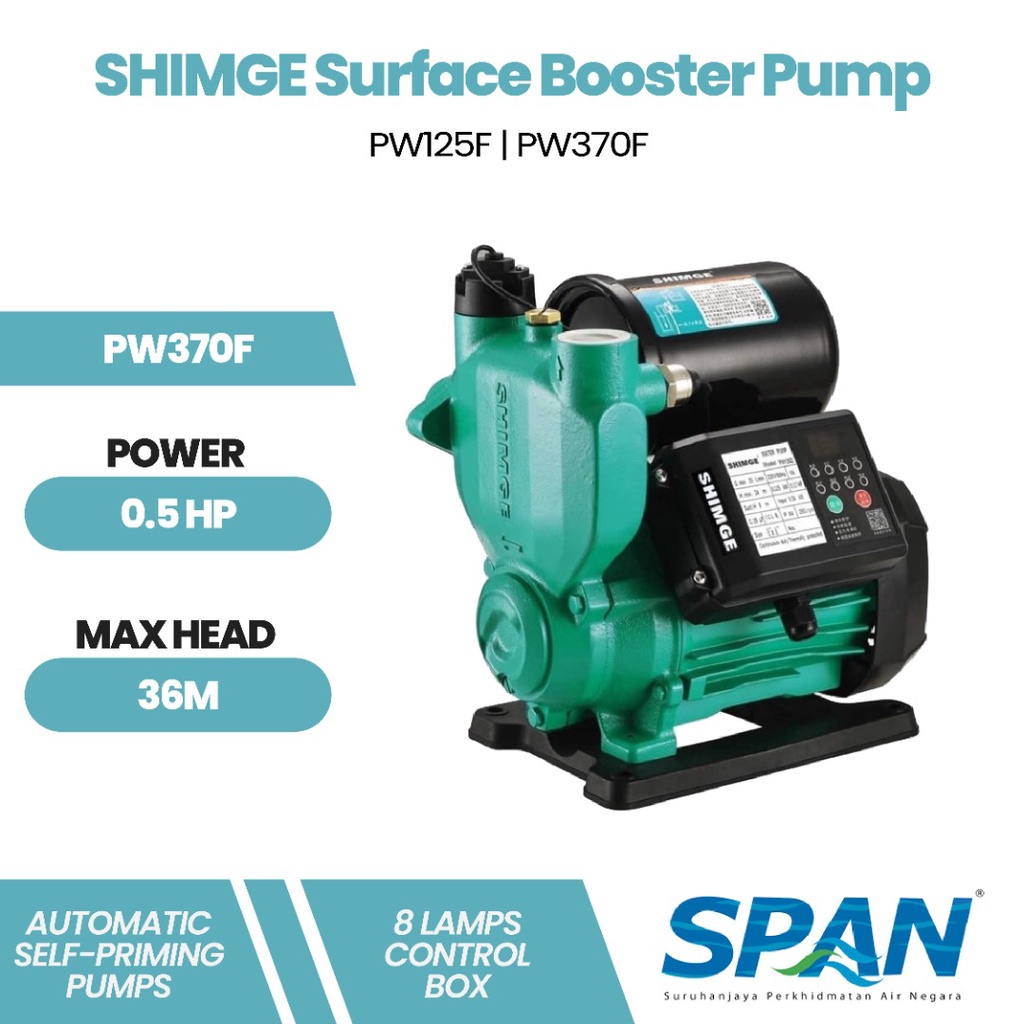 SHIMGE PW Series Surface Booster Pumps, Automatic Stop & Run PW125F ...