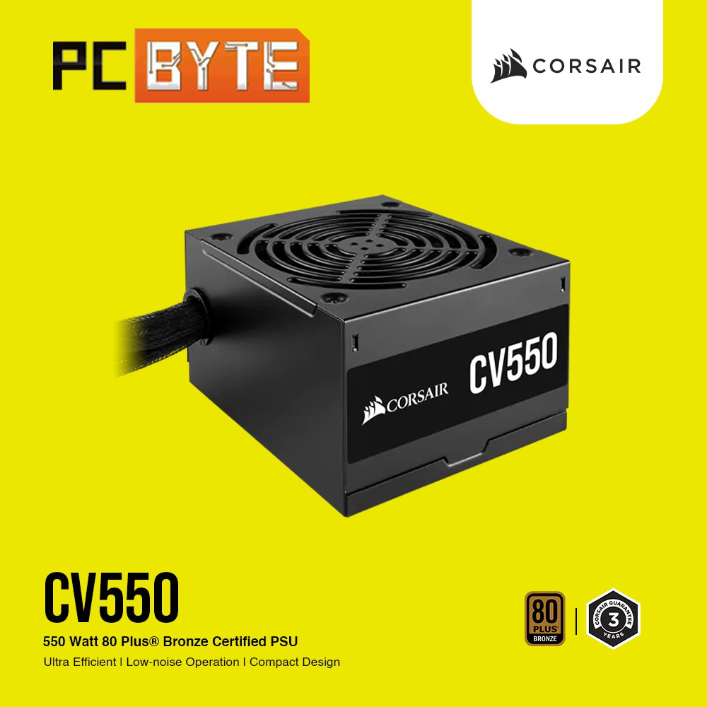 Corsair CV Series CV550 80 Plus Bronze Certified PSU (550W) | Shopee ...