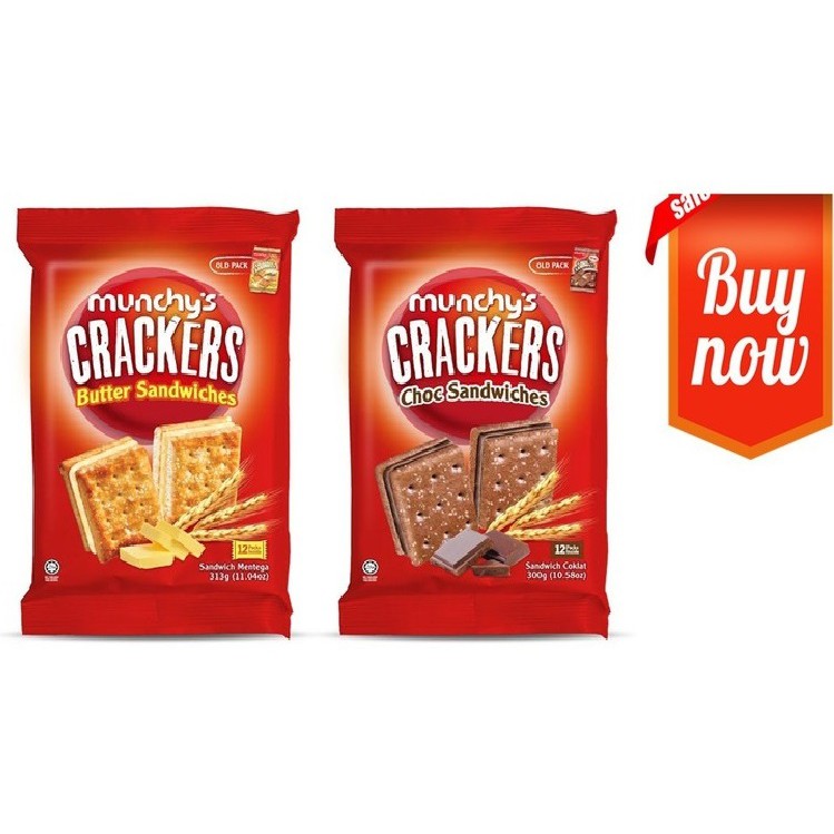 Munchy's Chocolate Cream Crakers 258g / Butter Sandwich Crackers 270g ...
