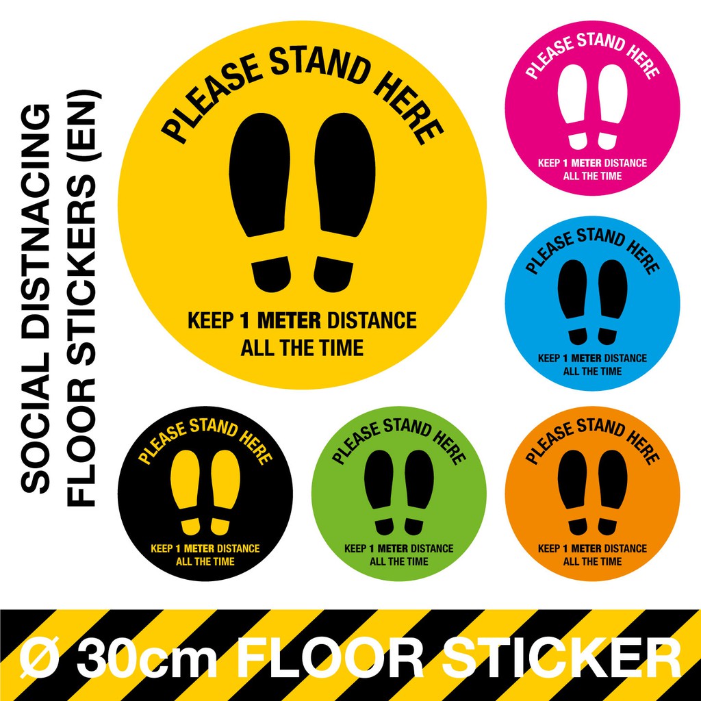 Social Distancing Covid-19 Floor Stickers | Shopee Malaysia