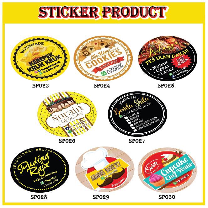 50PCS STICKER CUSTOM LABEL PRODUCT MAKANAN [HANYA TARIK & TAMPAL ...
