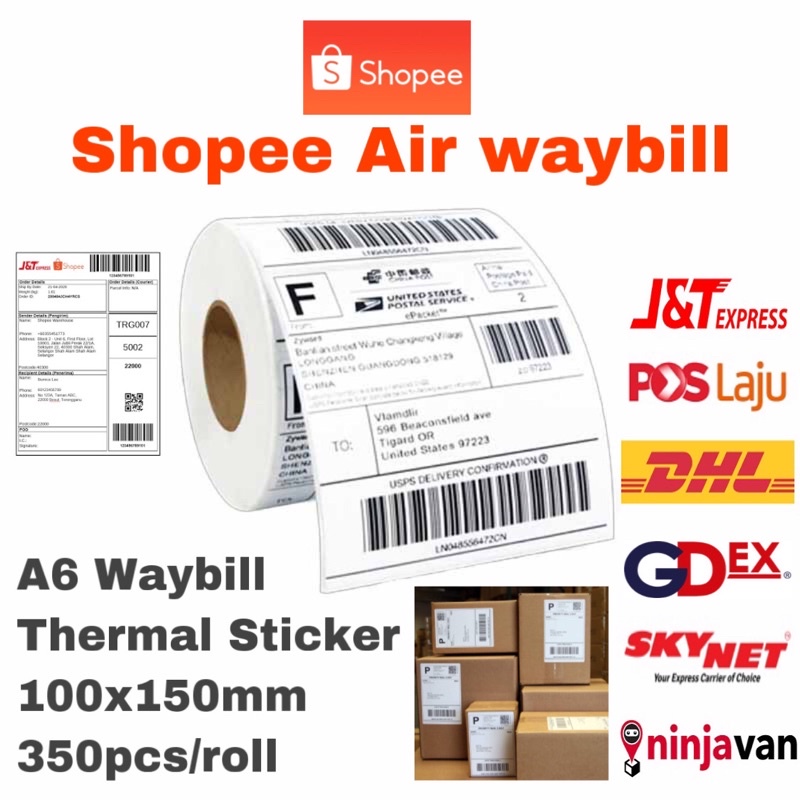 A6 Thermal paper Thermal Sticker AWB Air Waybill | Shopee Malaysia
