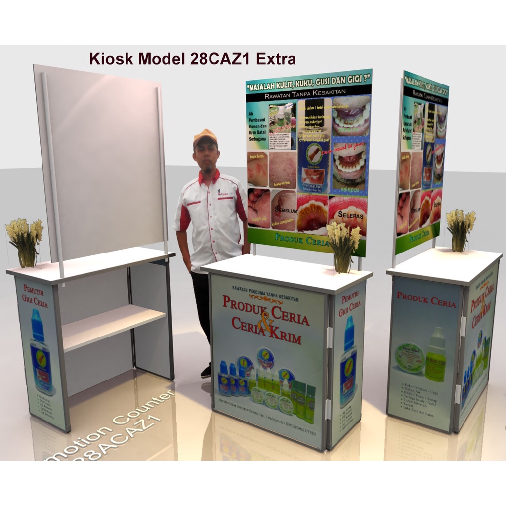 Sampling Detachable Counter with Extended Advert Poster Panel Board ...