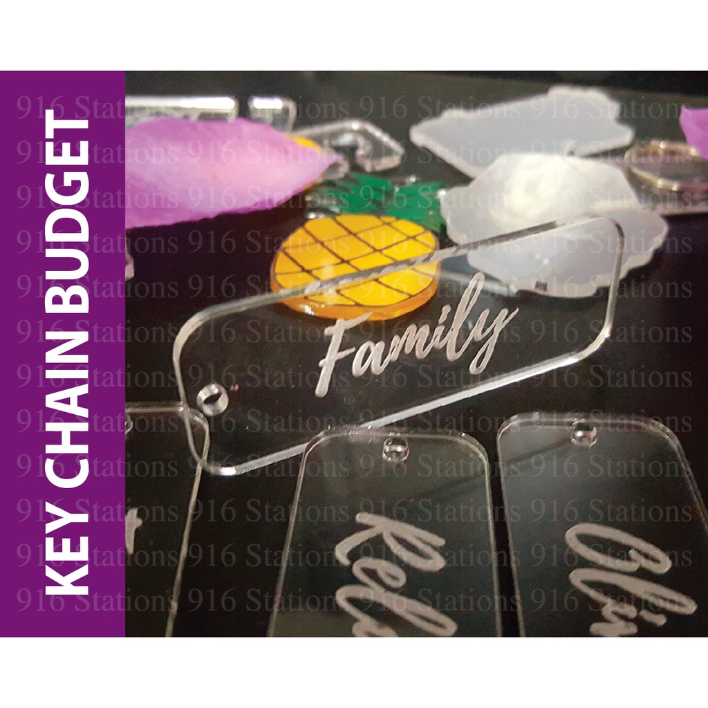 Quality Engraving Keychain Acrylic / Keychain Nama Ukiran Segi Empat ...