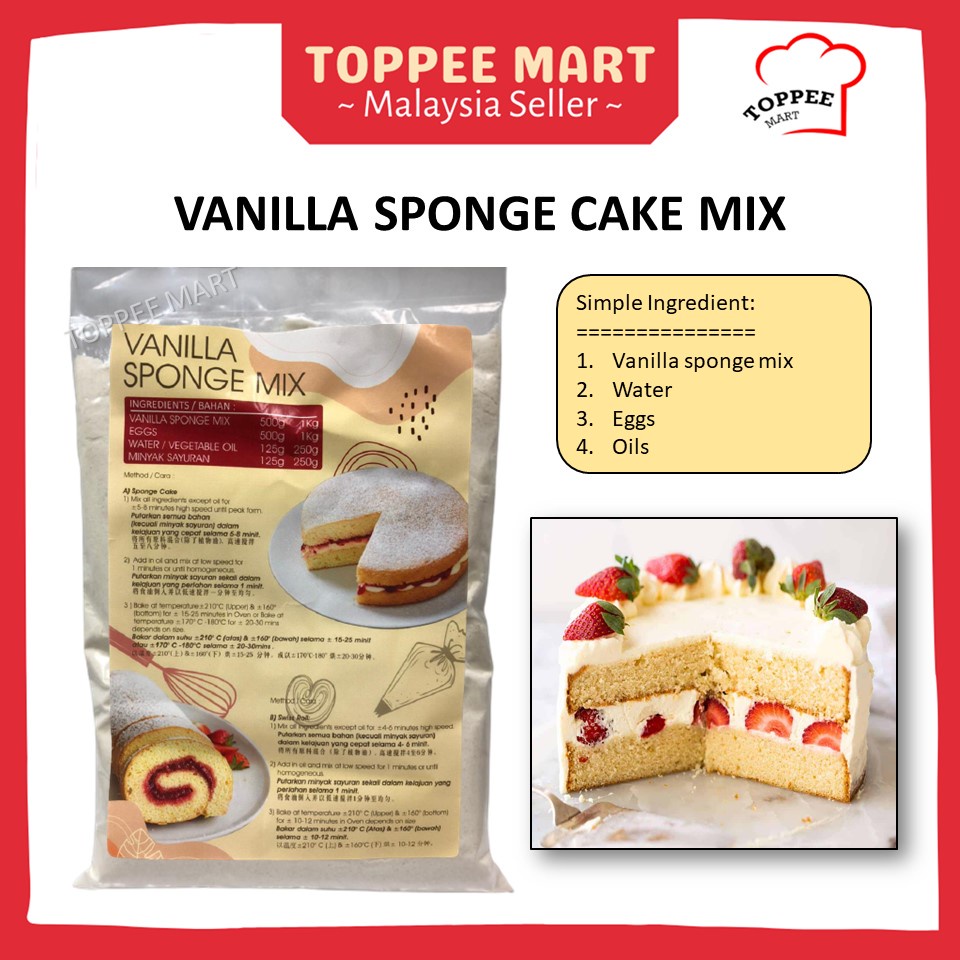 Premium Classic Sponge Cake Mix 500g Tepung Kek Span Kek Sponge 海绵蛋糕混合粉 ...