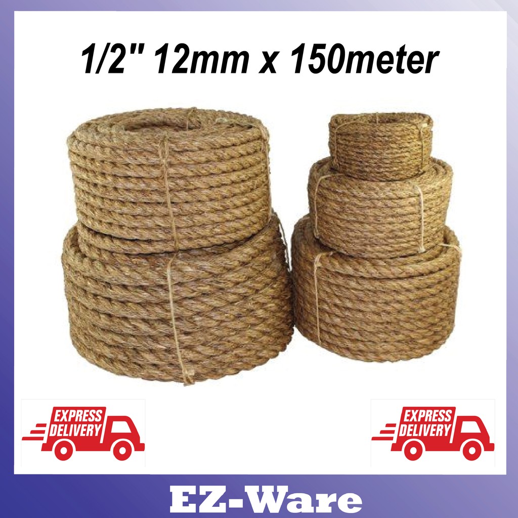 1/2" (12mm) Manila Rope Tali Kerbau (150meter) | Shopee Malaysia