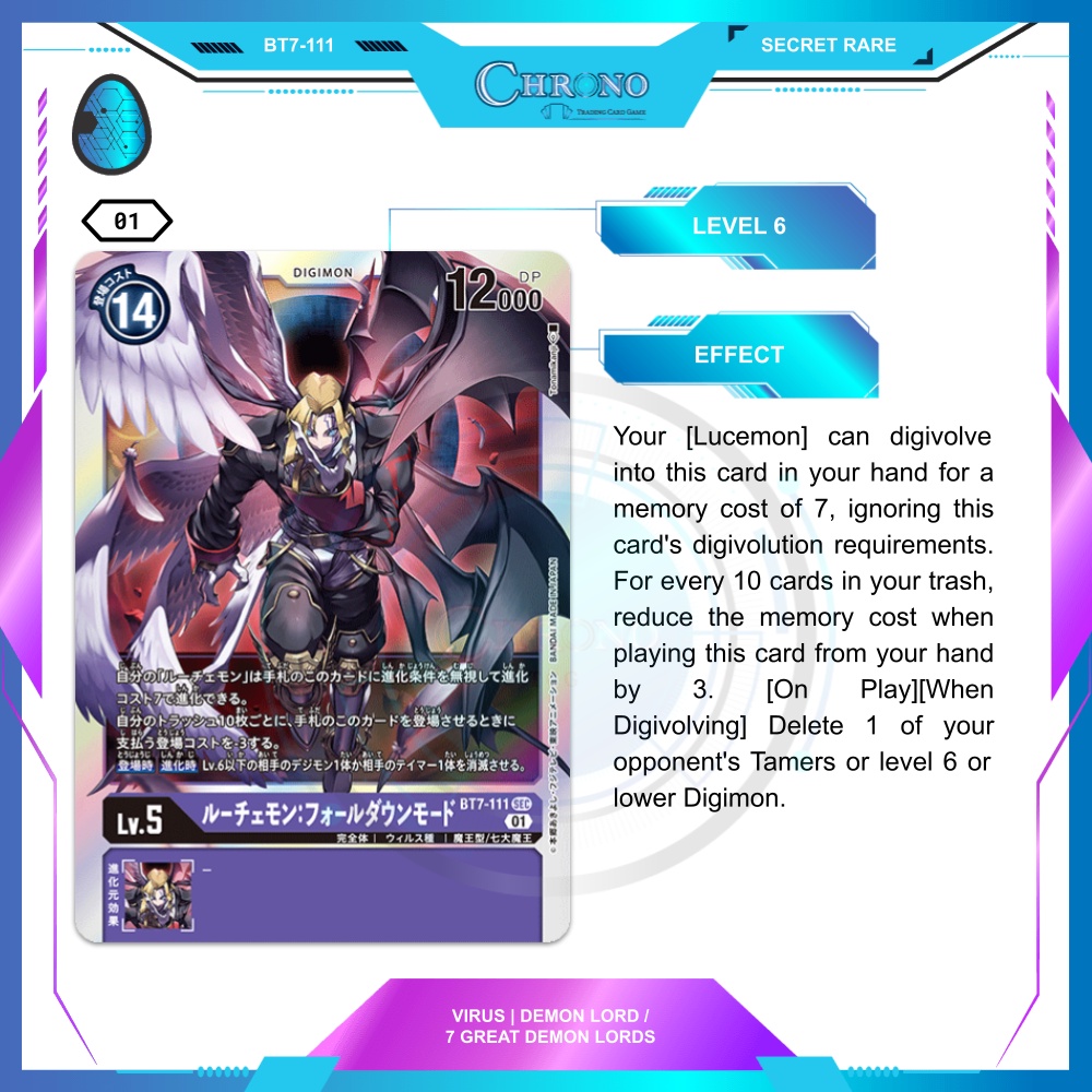 Digimon TCG Lucemon: Chaos Mode AA (3x) - munimoro.gob.pe