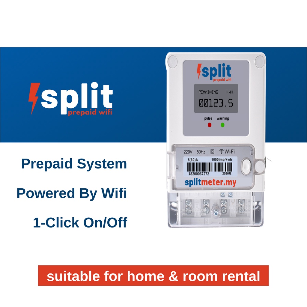 Split Meter Single Phase Prepaid Wifi Meter 60 Ampere | Shopee Malaysia