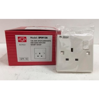 UMS SP2913A 13A One Gang Switch Socket Outlet 13A Wall Socket (White ...