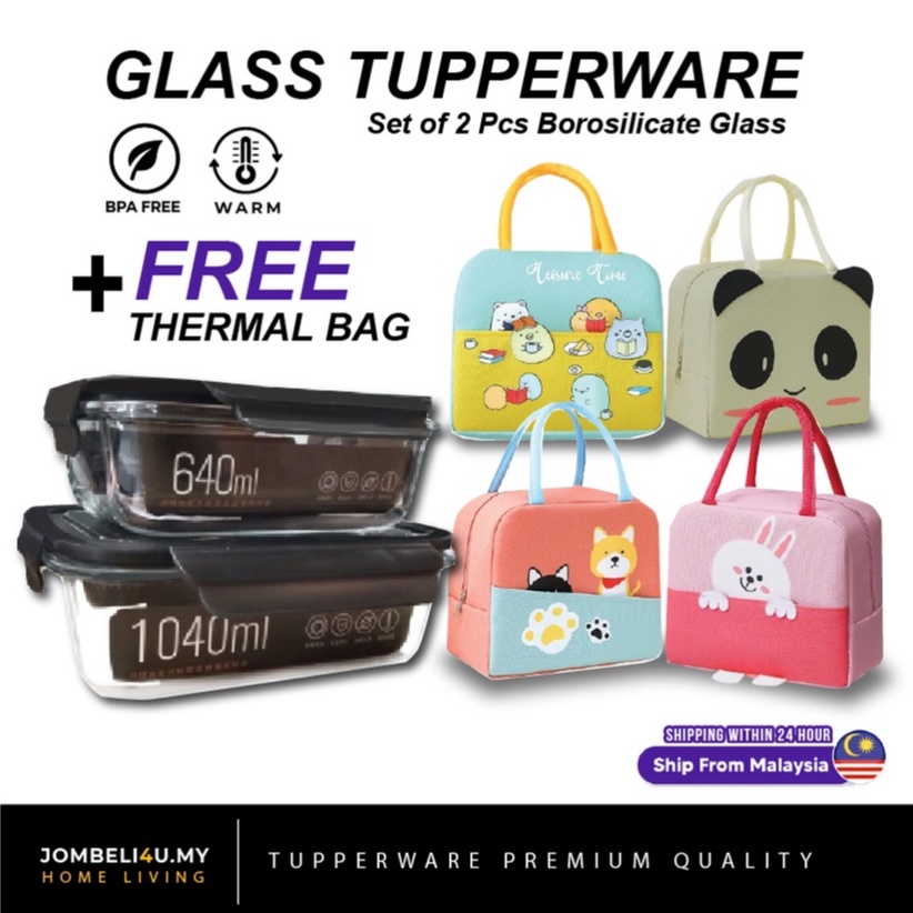 High Borosilicate tupperware Glass Rectangle Storage food Container ...