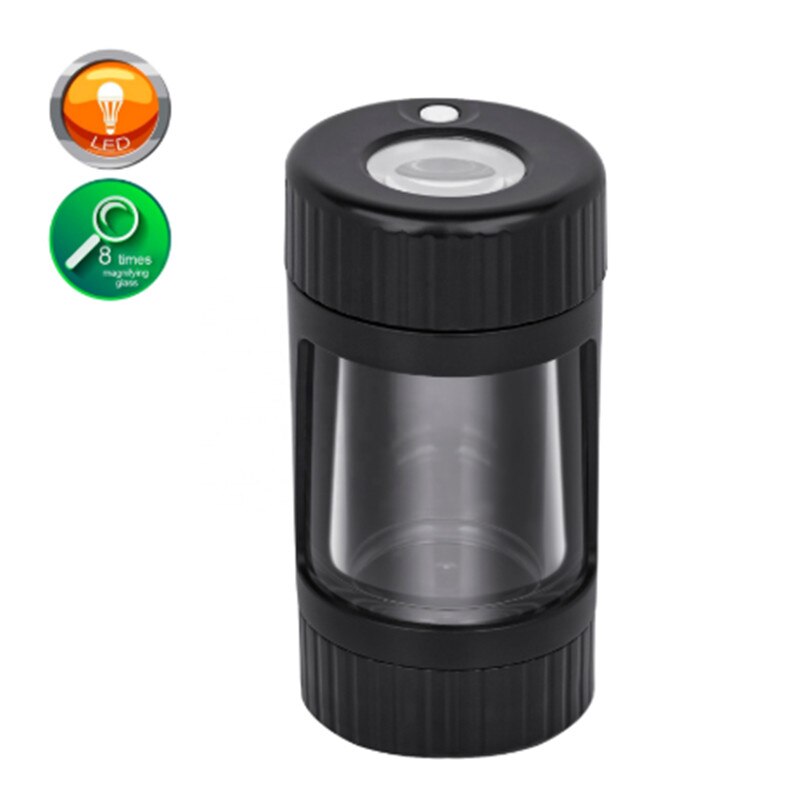 Rechargeable Air Tight Storage Herb Stash Container Magnifying Mag Led ...