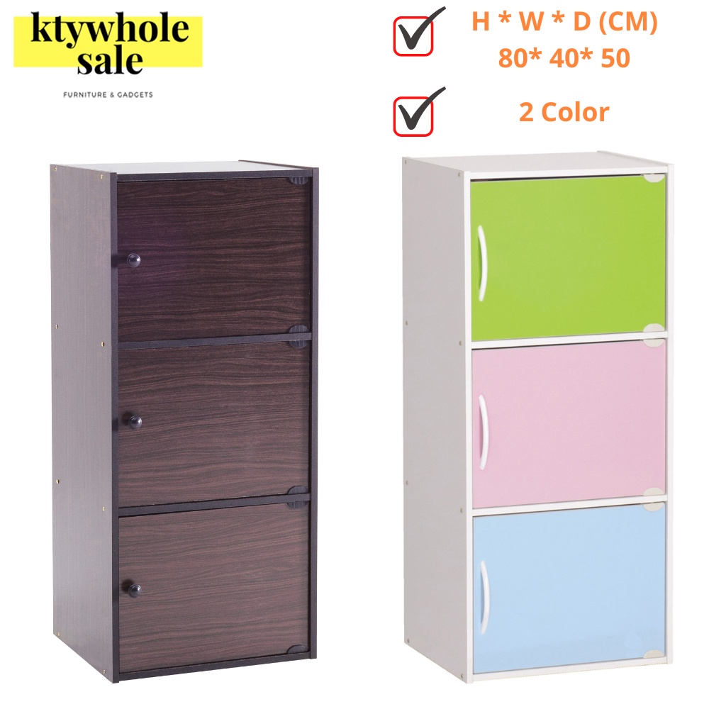 KTY DIY 3 Compartment Shelf with Lock /Utility Shelf/Book Rack/Storage ...