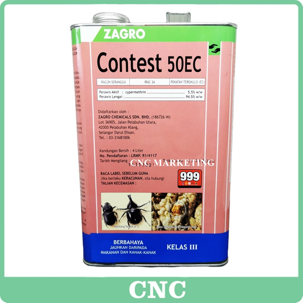 4L Contest 50EC Cypermethrin 5.5% Zagro Racun Ulat Serangga ...