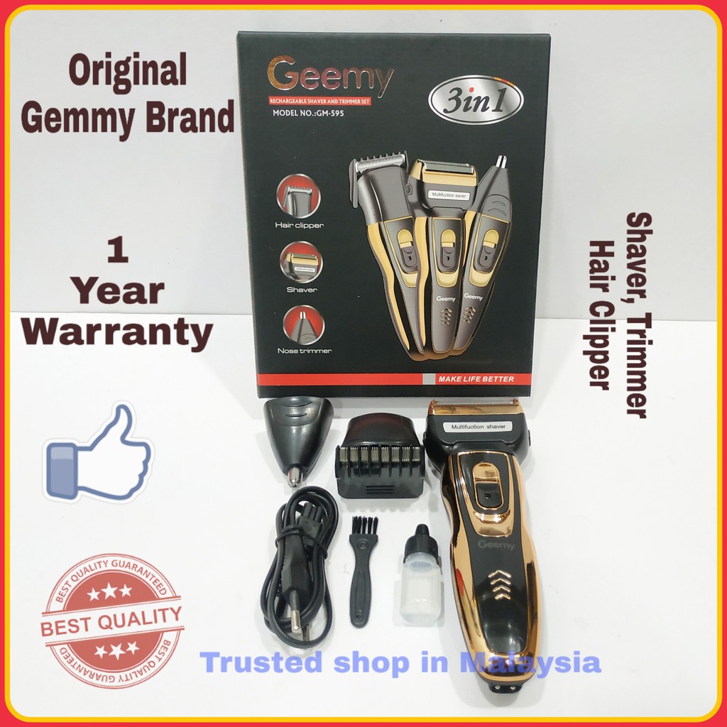 Geemy Original Gm595 Rechargeable Professional 3 In 1 Hair Clipper ...