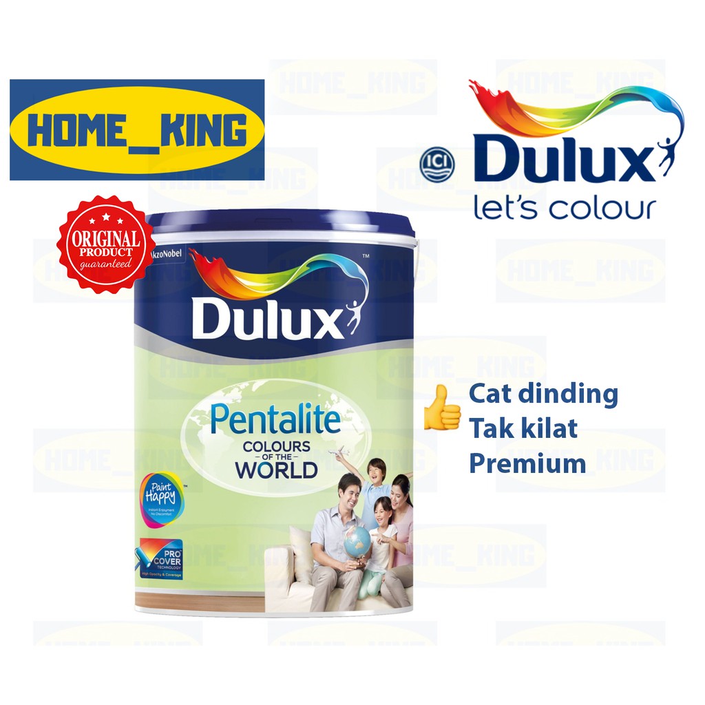  100 ORIGINAL 18LT ICI Dulux Pentalite Interior Wall Cat Dinding Tak Kilat Premium Shopee 