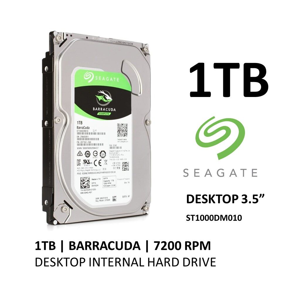 SEAGATE BARRACUDA 1TB 3.5" SATA 7200RPM 64MB (ST1000DM010) | Shopee Malaysia