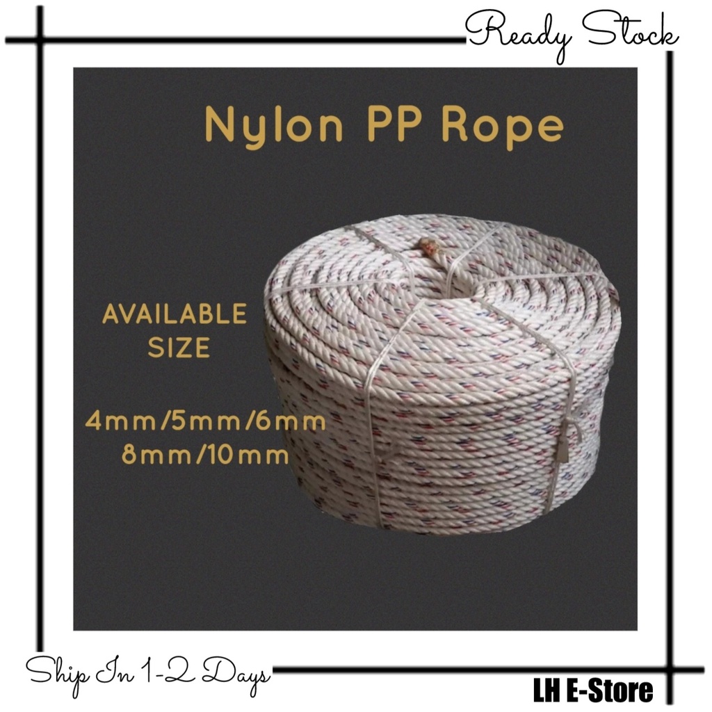 [1 Meter] White Polypropylene PP Nylon Rope Tali Jerat Putih 4MM 5MM ...