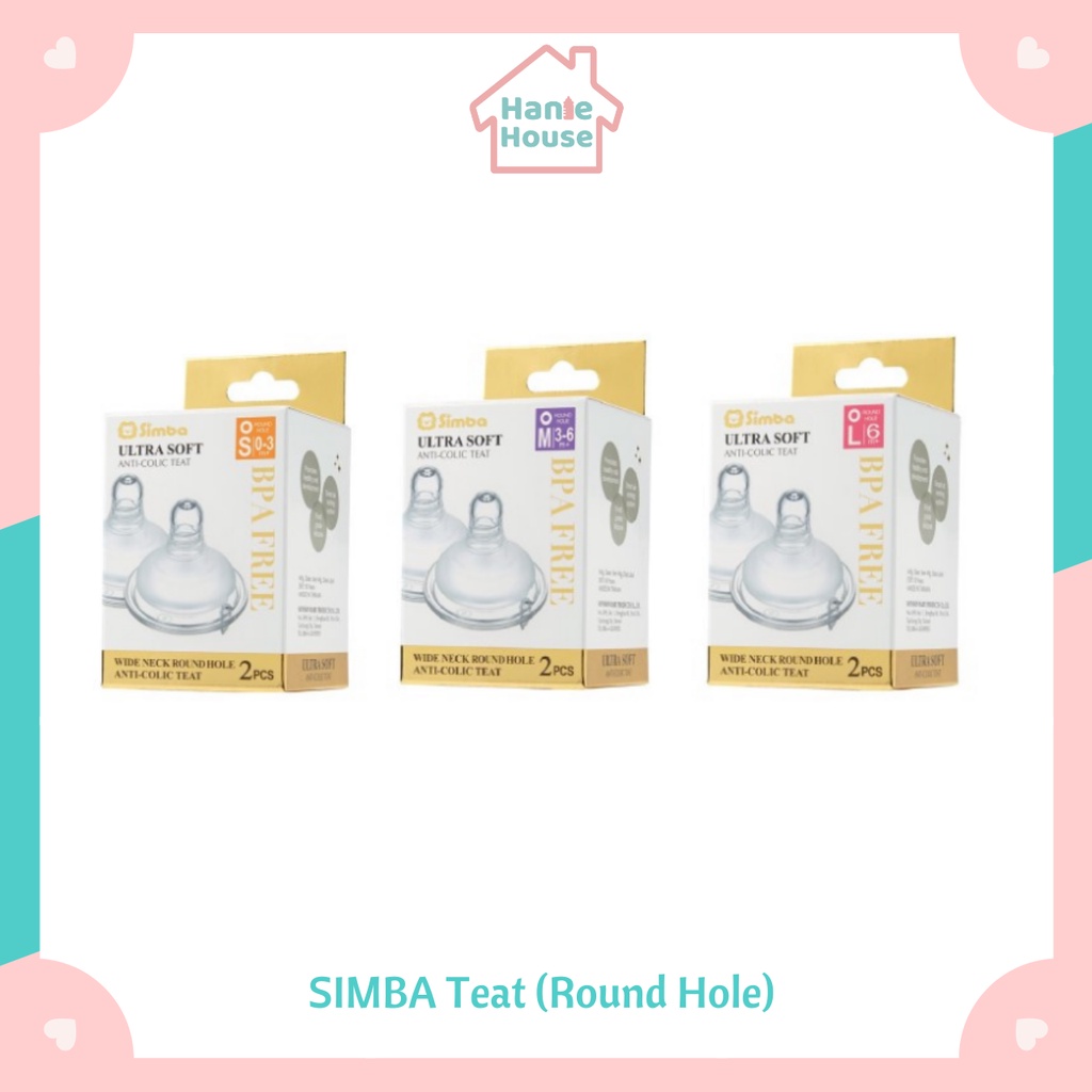 Simba Wide Neck Ultra Soft Anti-Colic Teat(Round Hole) | Shopee Malaysia