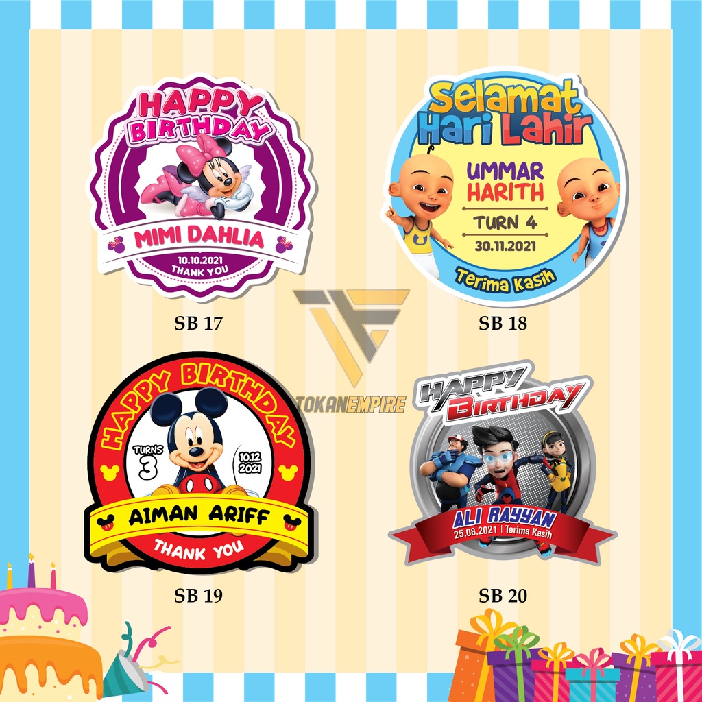 STIKER BIRTHDAY / STICKER HARI LAHIR / GOODIES STIKER READY DESIGN ...