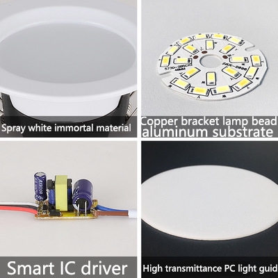 10PCS 7W Dimmable LED Downlight Recessed Ceiling Panel Light Spotlight ...