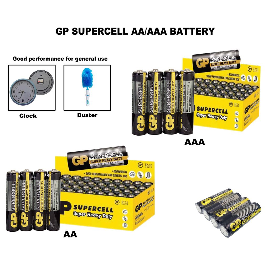 GP Supercell Super Heavy Duty AA/AAA Battery (4 pcs) | Shopee Malaysia