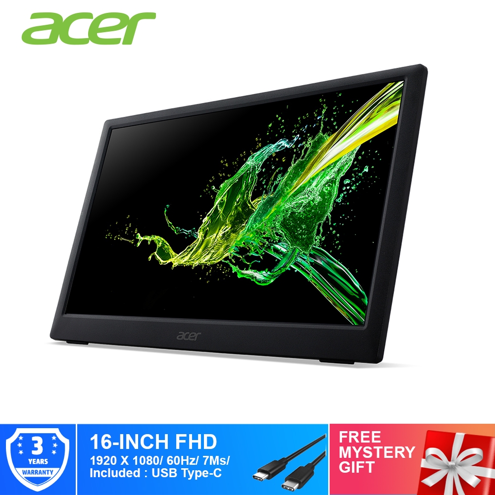 Acer 16-Inch PM161Q Portable Monitor USB C Monitor UM.ZP1SM.001 - Black ...