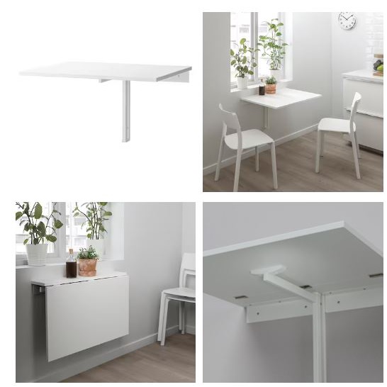 NORBERG Wall mounted Dining Table / Space Saving Working Table / Bar ...