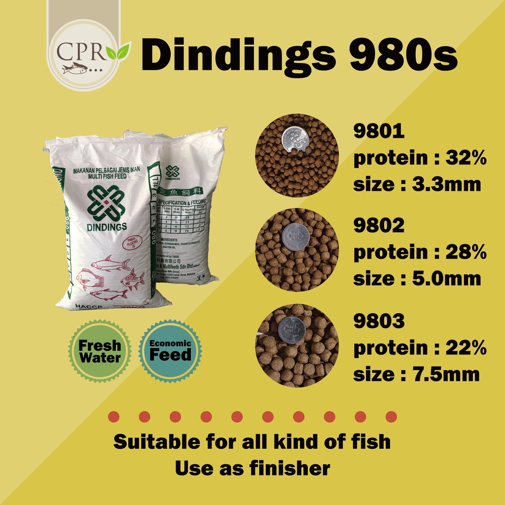 CPR FEED / Dindings 9801 / 9802 / 9803 freshwater floating fish feed 32 ...