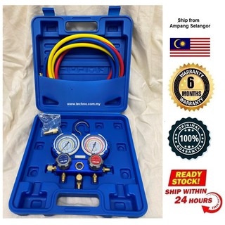 VALUE Air-Cond Dual Manifold Gauge Set R410a, R32, R22, R134a (VMG-2-R32-B) | Shopee Malaysia