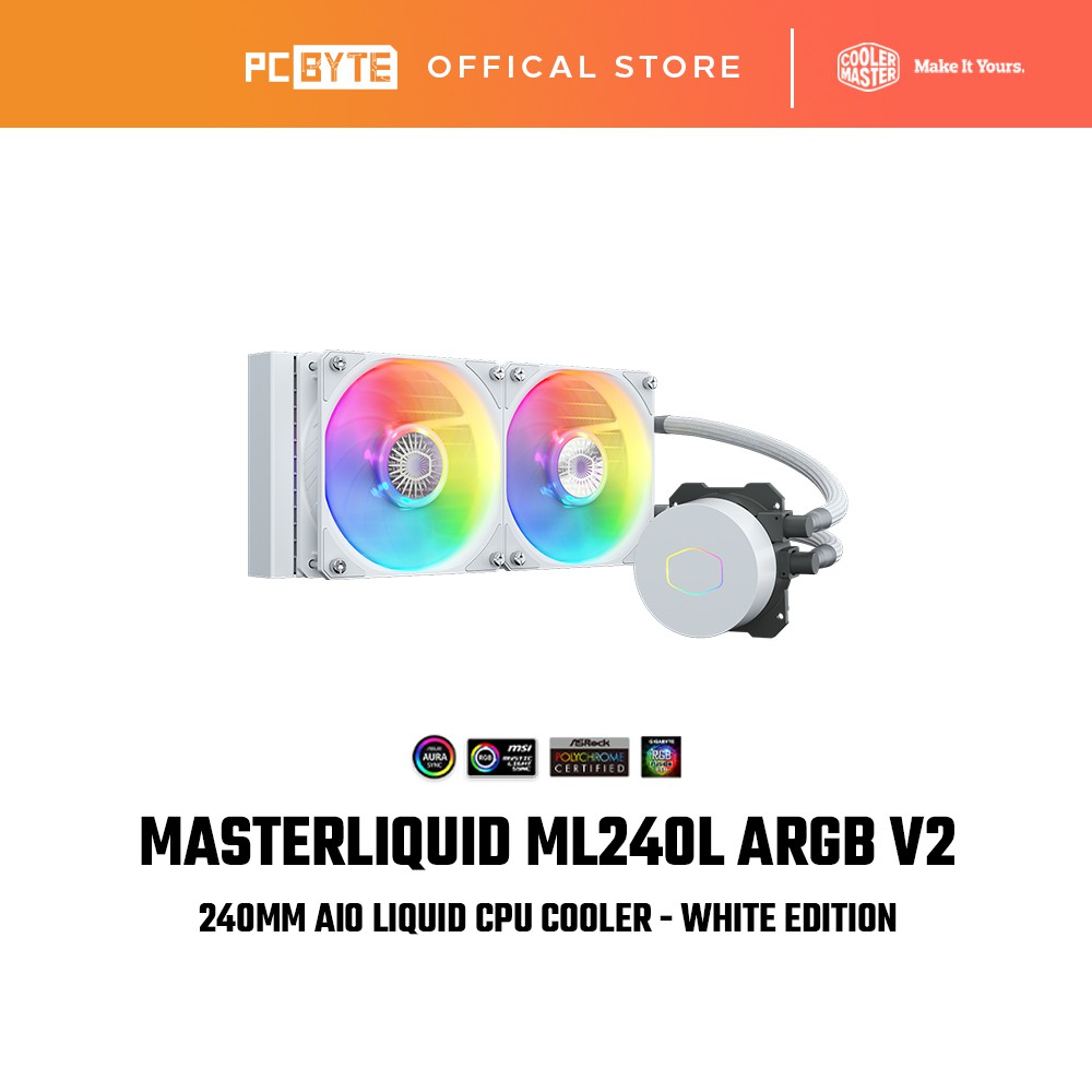 Cooler Master MasterLiquid ML240L V2 ARGB 240mm AIO Liquid CPU Cooler ...