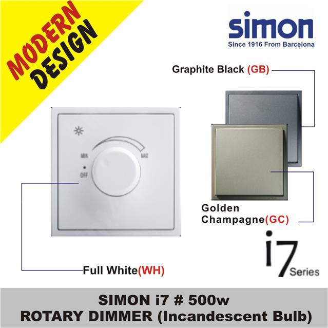 SIMON i7 # 500W ROTARY DIMMER (Incandescent Bulb) With FRAME | Shopee ...