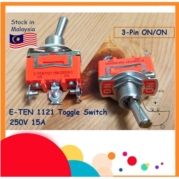 E-TEN 1121 Toggle Switch 2 Pin 15A 250VAC Toggle Switch ES-1121 Suis ON ...