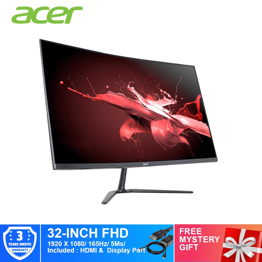 Acer ED320QR P 32-Inch Full-HD Curve FreeSync Gaming Monitor 165Hz 5ms ...